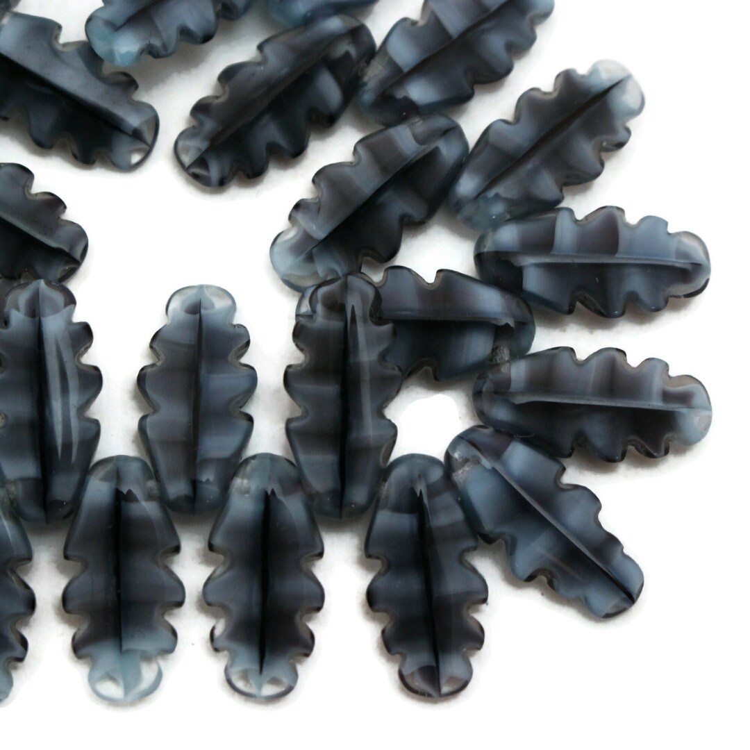 Czech Glass Retro Dagger Beads - Grey Tiger's Eye - 14x6mm - 30 Beads - Etsy