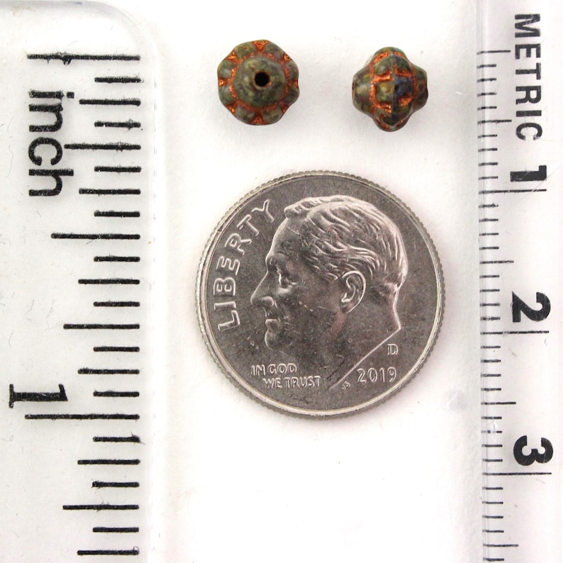 Czech Glass Saturn Beads - Blue and White Larimar Mix With Gold Wash ...