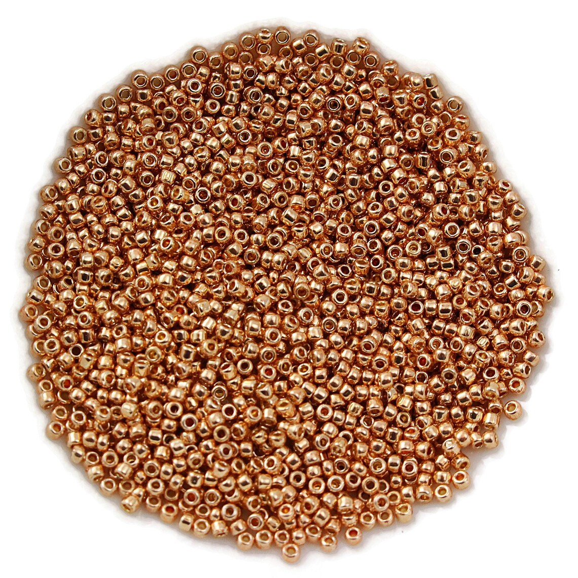 TOHO 15/0 Round Seed Beads - Permafinish Galvanized Rose Gold - 2.5 ...