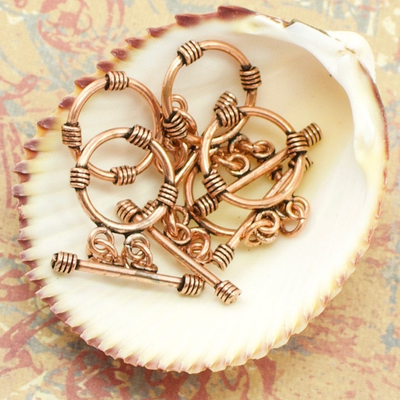 Oxidized Copper Toggle Clasps - Antiqued Copper 2-strand Toggle Clasps ...