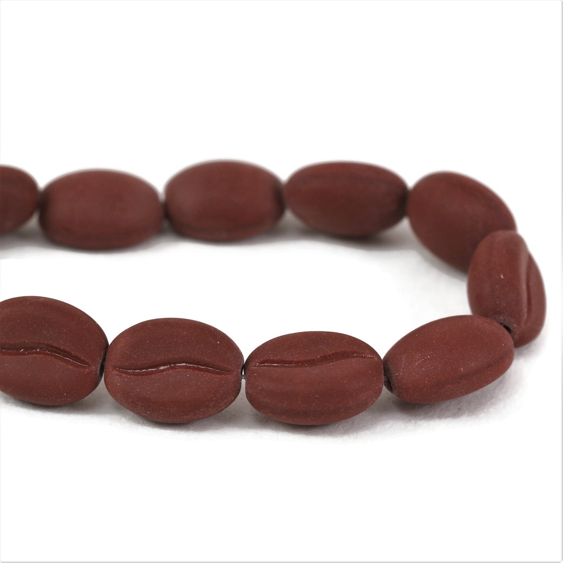 Czech Glass Coffee Bean Beads Oval Shape Beads Cinnamon | Etsy