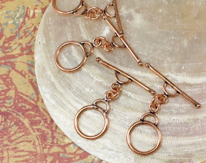 Oxidized Copper Round Toggle Clasps Antiqued Copper Toggle Clasps 13mm ...