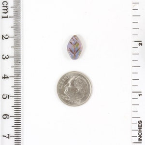 Czech Glass Medium Leaf Beads - Purple Greenstone Finish Opaque ...