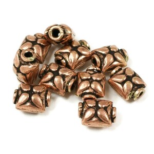 Oxidized Copper Bali Style Beads - Copper Leaf Beads - Antiqued Copper ...