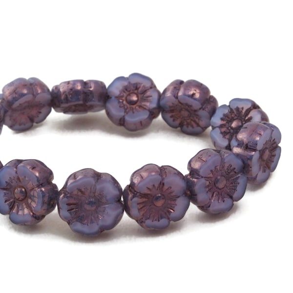Purple Flower Beads - Etsy