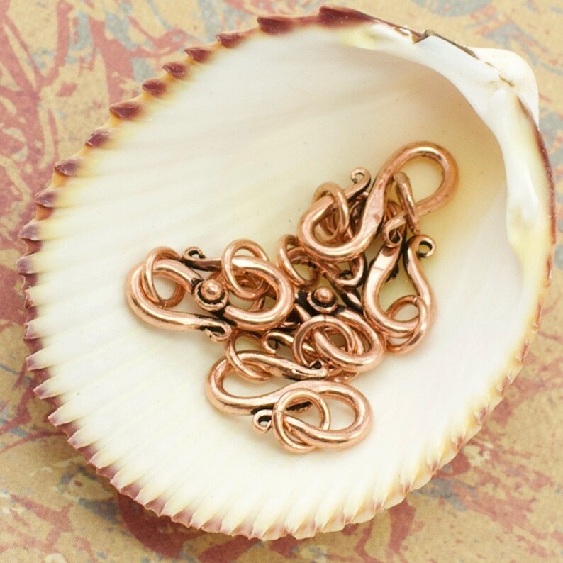 Oxidized Copper Bali Style S Hook Clasps Antiqued Copper S - Etsy