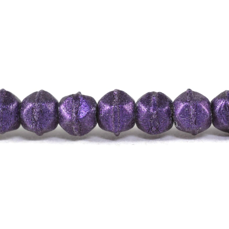 Czech Glass Beads English Cut Beads Purple Metallic Suede - Etsy