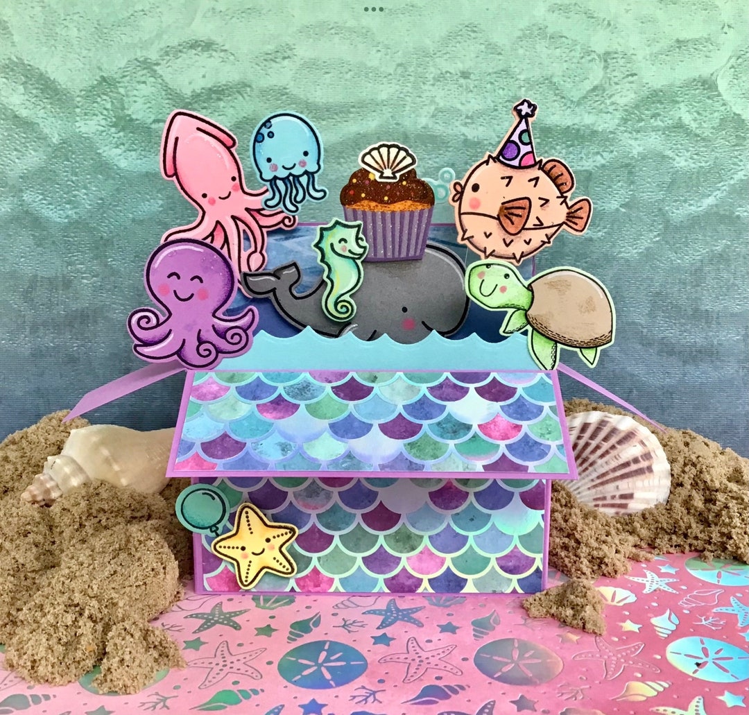 NEW for 2024 Pop-up Ocean Card, Under the Sea, Beach, Sea Turtle ...