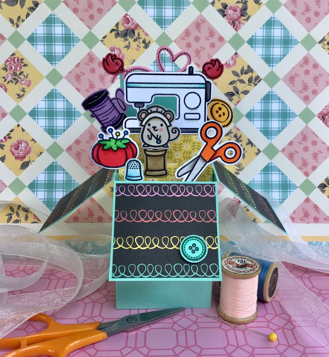Unique Pop-up Sewing Card, Crafter, Seamstress, Thank You, Birthday ...