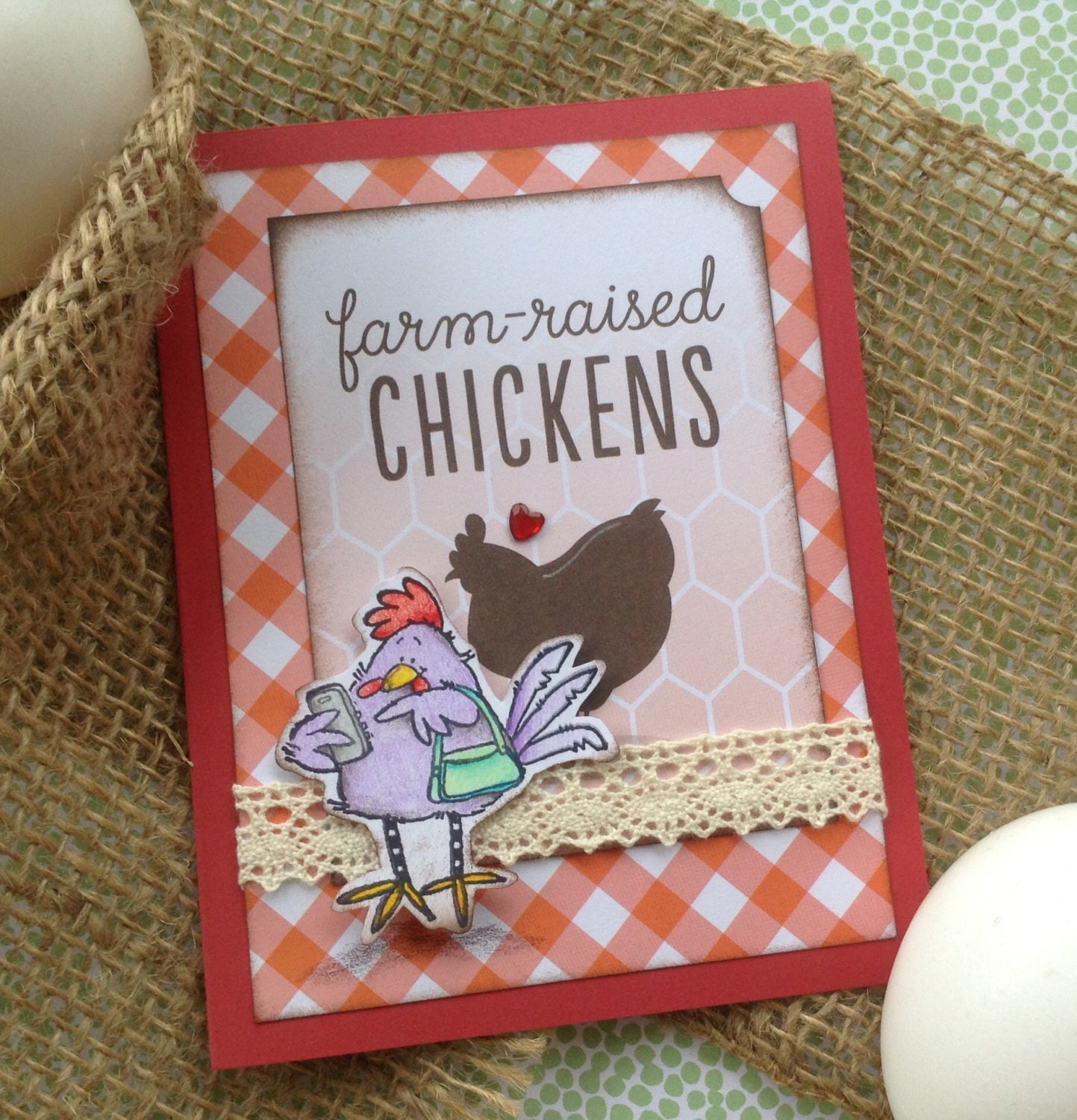 Farm Fresh Card Chicken Organic Eggs Humor Country | Etsy
