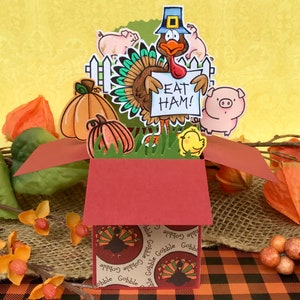 Unique Pop-up Turkey Card in a Box Thanksgiving Humor Fall - Etsy