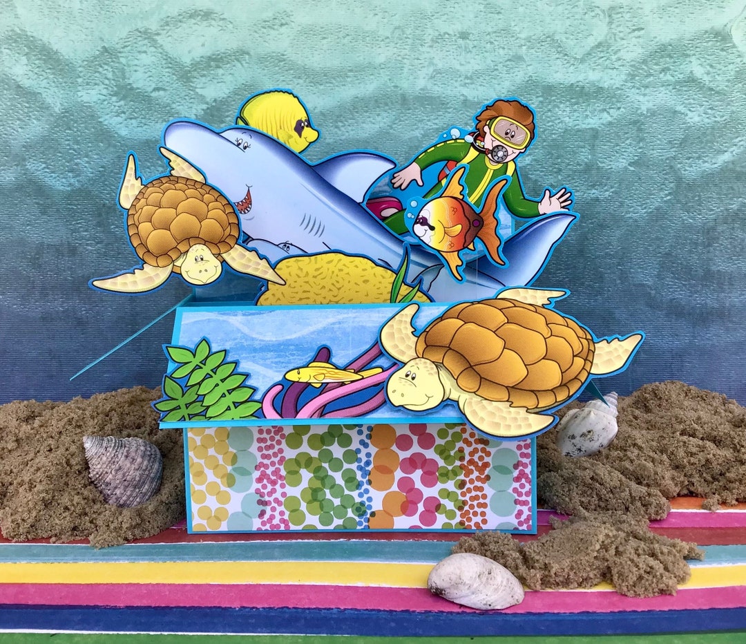 Pop-up Ocean Card, Beach Bum, Sea Turtles, Summer Birthday, Snow Bird ...