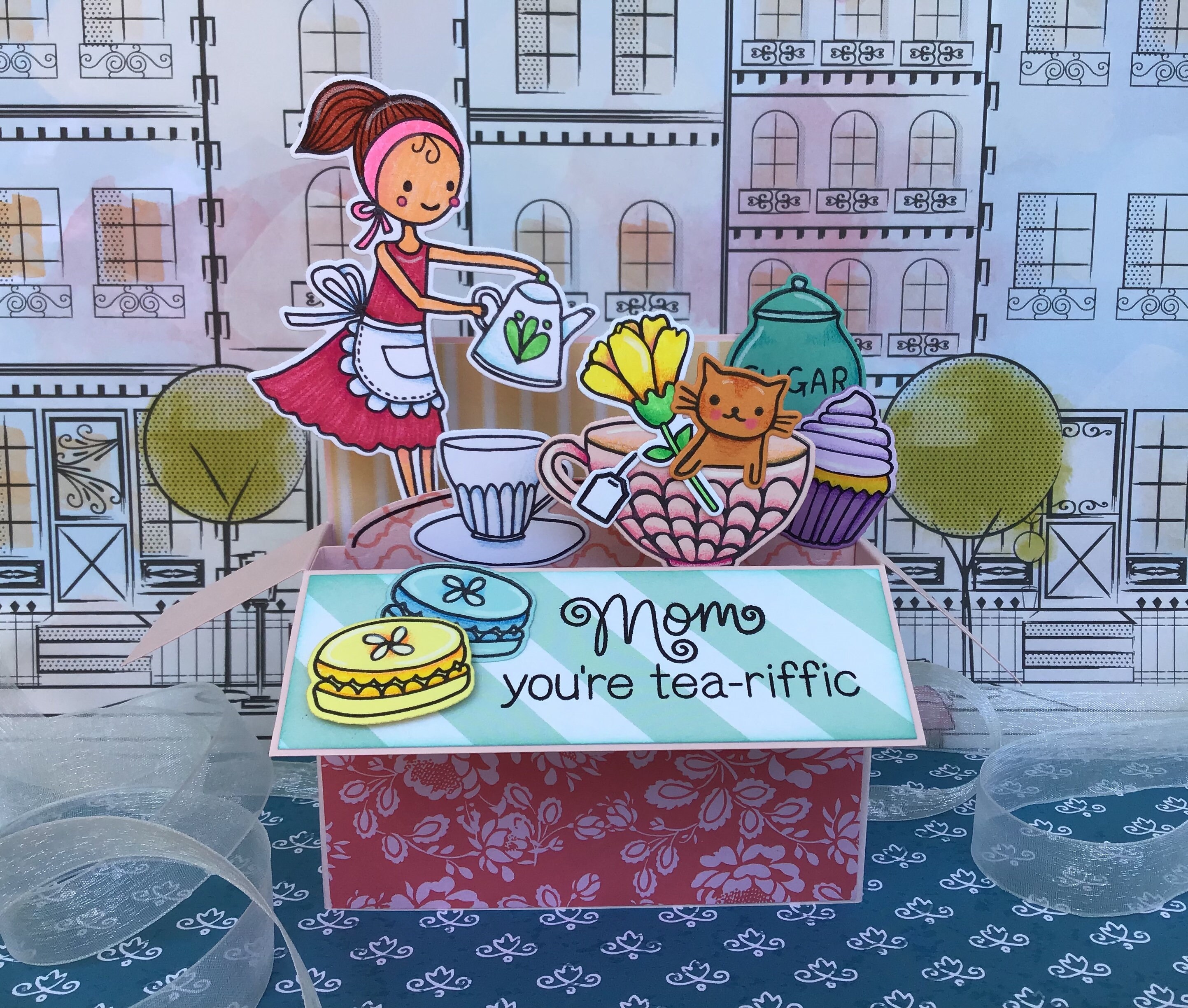 Pop up Tea Card Unique Tea Themed Card in a Box Mother's - Etsy