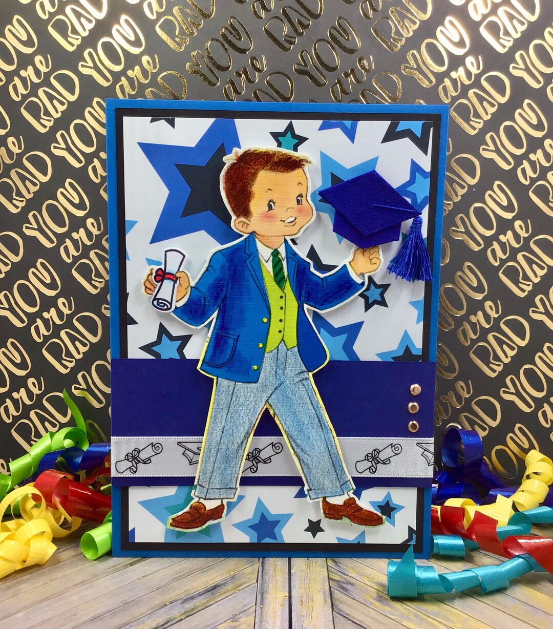 Unique One-of-a-kind Pop-up Graduation Card With Vintaage Components ...