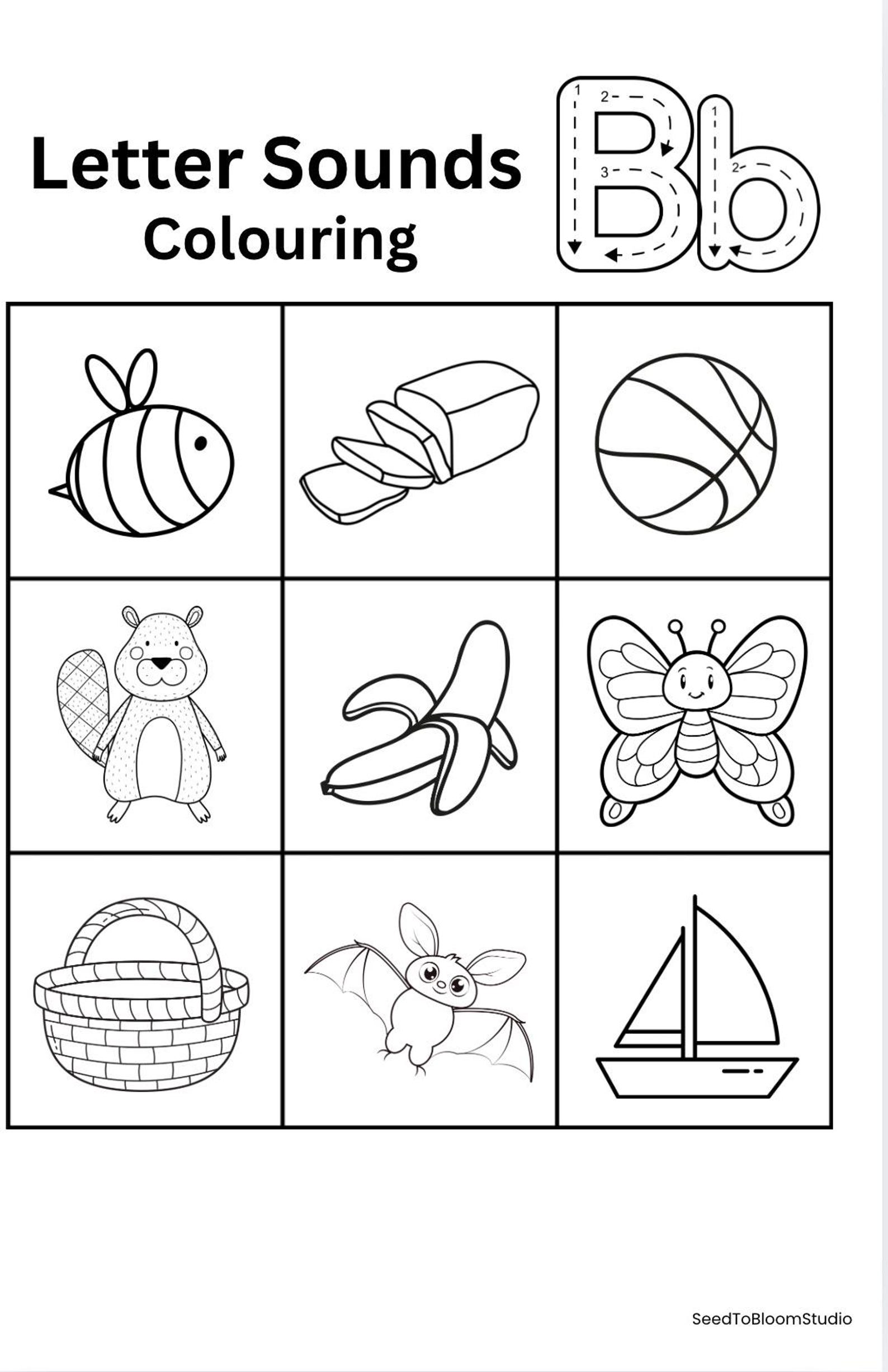 Preschool Kindergarten Letter Tracing, Letter Sounds & Colouring ...