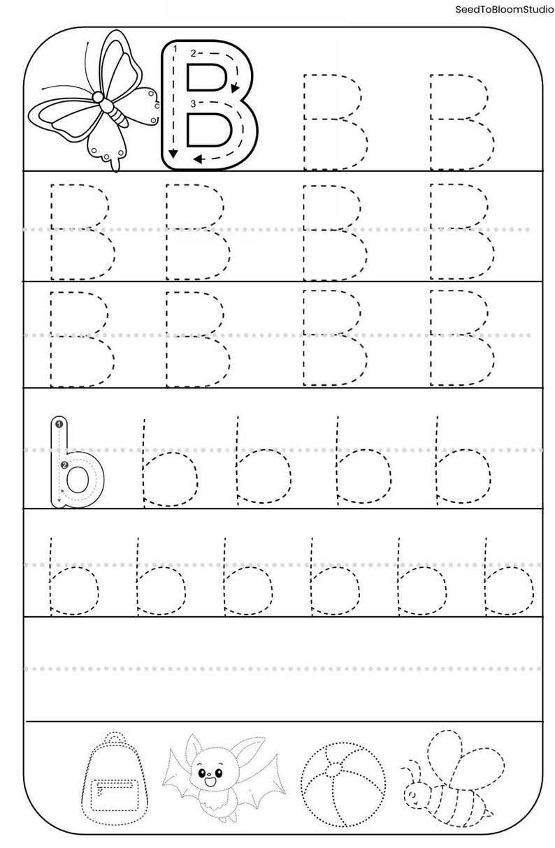 Preschool Kindergarten Letter Tracing, Letter Sounds & Colouring ...