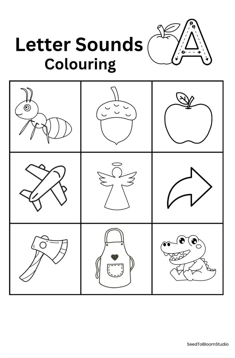 Preschool Kindergarten Letter Tracing, Letter Sounds & Colouring ...