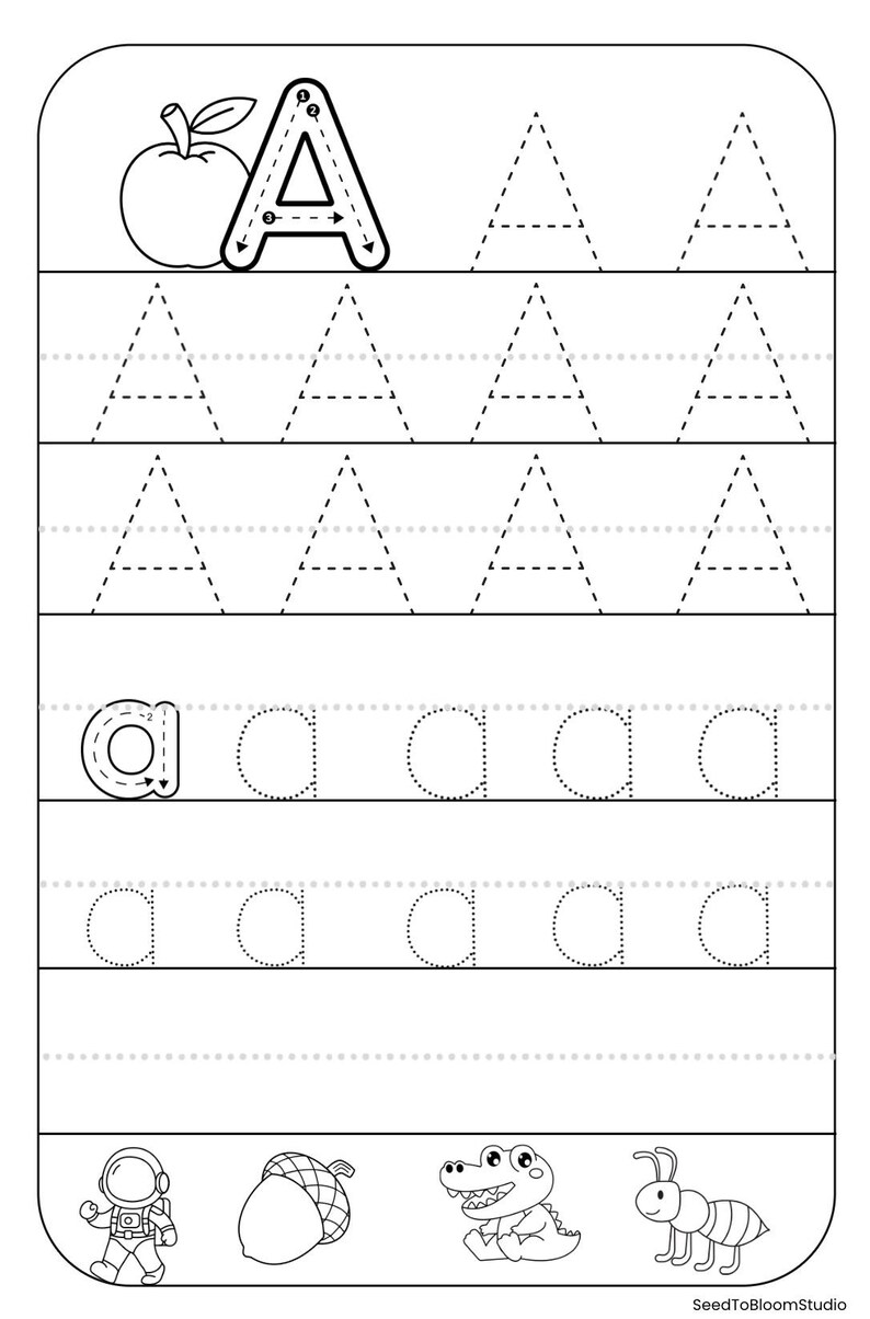 Preschool Kindergarten Letter Tracing, Letter Sounds & Colouring ...