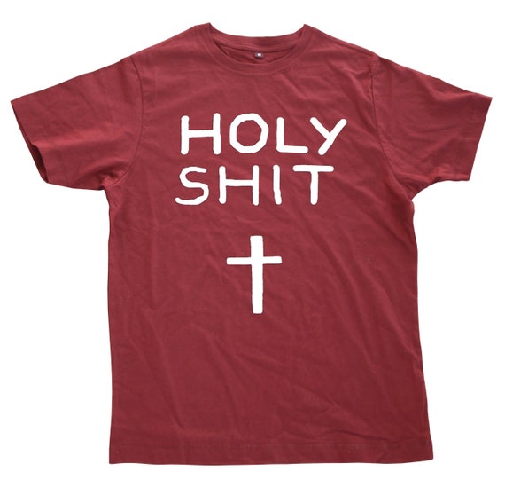 T Shirt Holy Shit With Cross Hipster Tattoo Freedom Screen - Etsy
