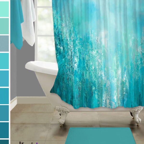 Teal Shower Curtain - Etsy