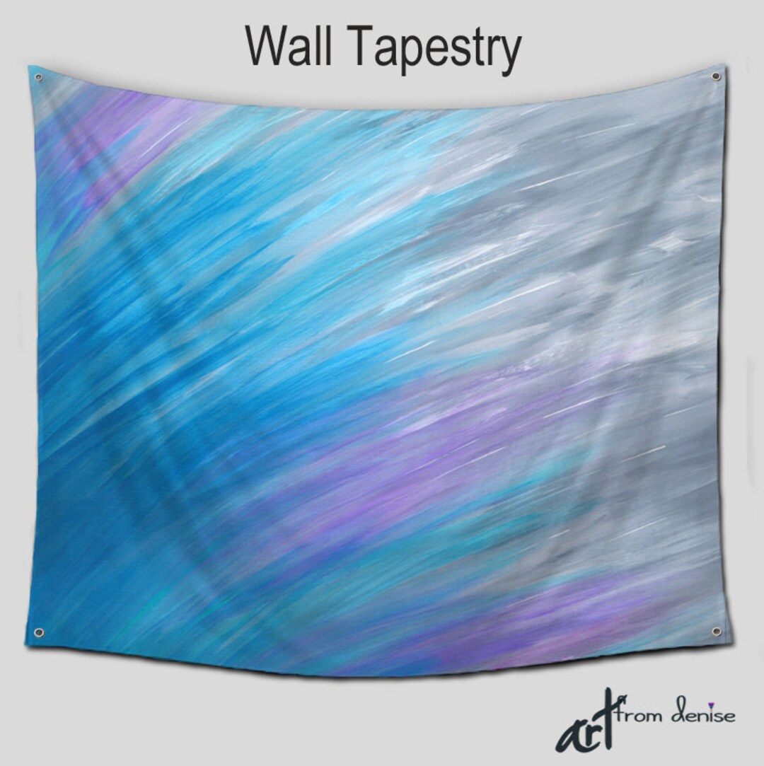 Abstract Tapestry Wall Hanging, Blue Violet Gray, Home Decor, Dorm Room ...