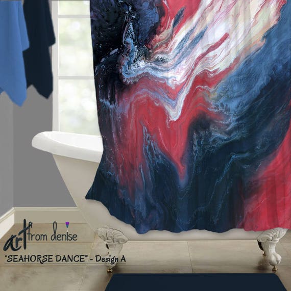 Red white blue shower curtain store