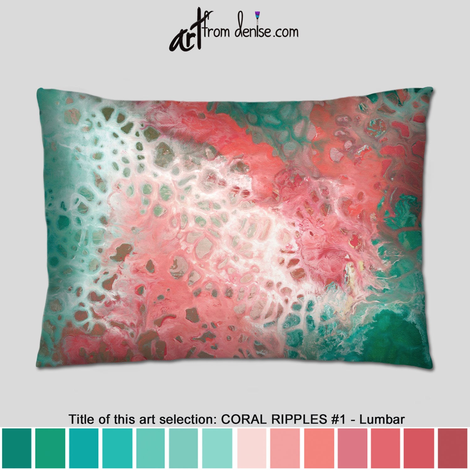 Teal and Coral Throw Pillows Decorative Pillow for Bed Decor - Etsy