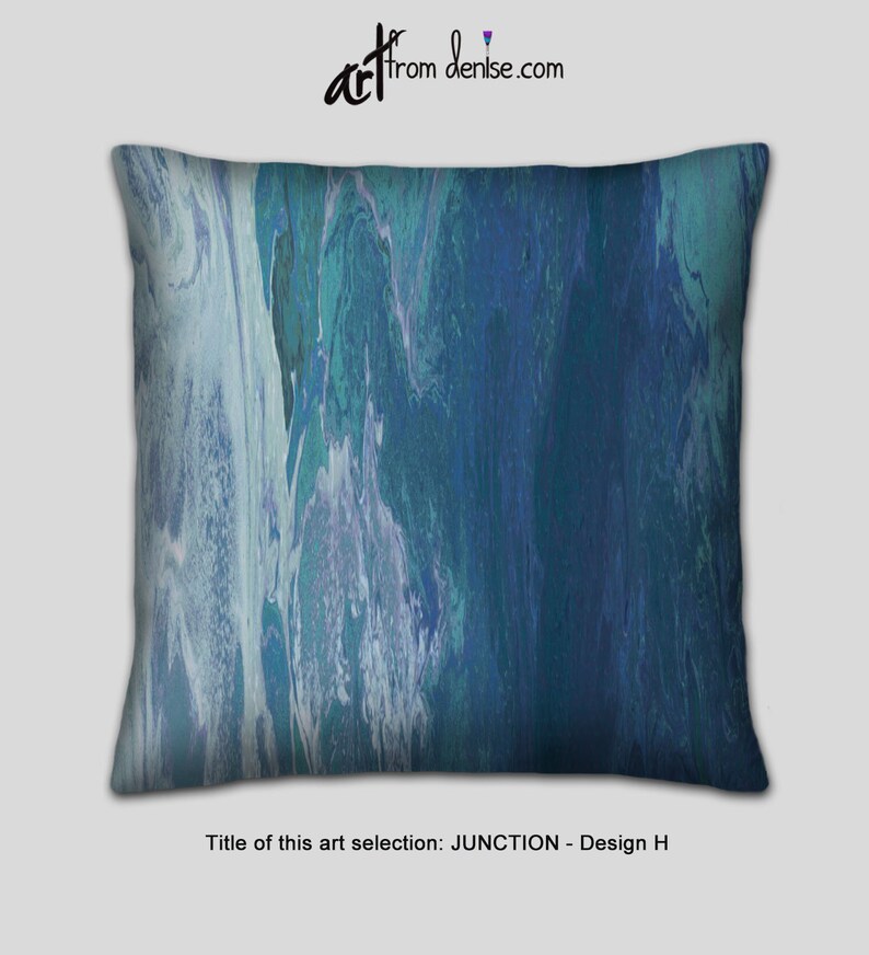 Navy Blue Throw Pillows Abstract Decorative Pillows for Bed | Etsy