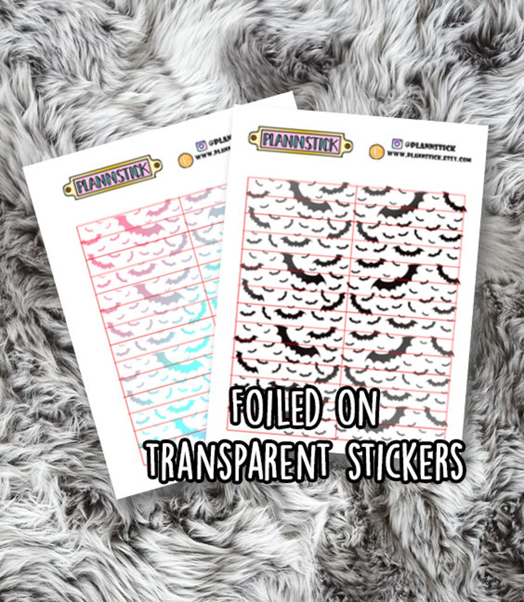 Foiled Transparent Bat Header Stickers - Planner Stickers for Erin ...