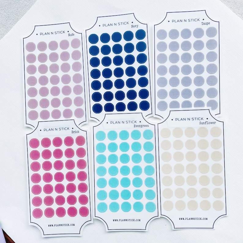 Transparent Colored Dot Stickers - 12 Colors to Choose From - Etsy