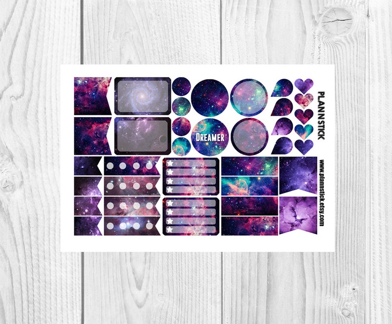 Galaxy Space Weekly Planner Stickers Flags to Do - Etsy
