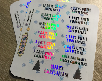 24 Cute Christmas Icons Countdown/festive/holidays Planner Stickers - Etsy
