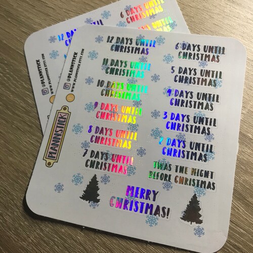 Chic Christmas Countdown Planner Stickers - Etsy