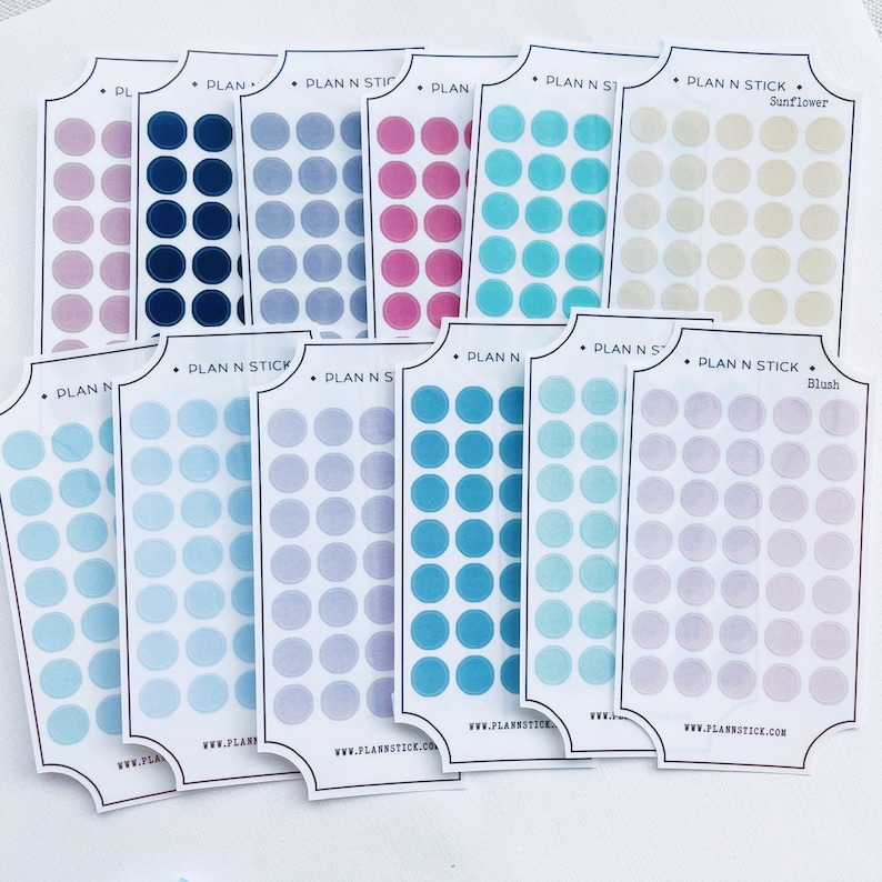 Transparent Colored Dot Stickers - 12 Colors to Choose From - Etsy