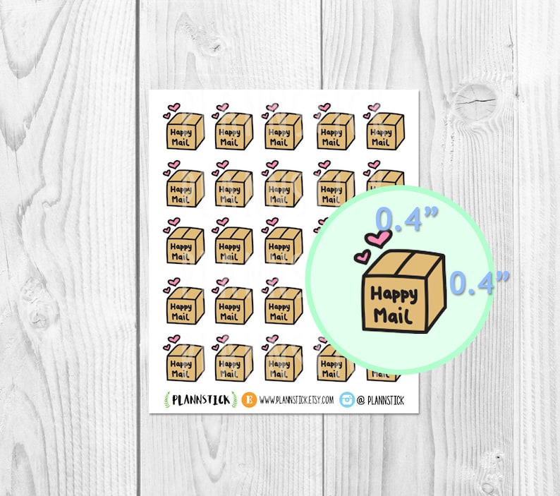Happy Mail Package Planner Sticker - Kiss Cut, Calendar Stickers, Life ...