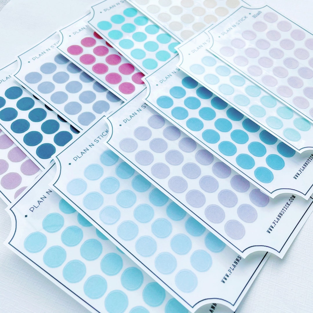 Transparent Colored Dot Stickers - 12 Colors to Choose From - Etsy