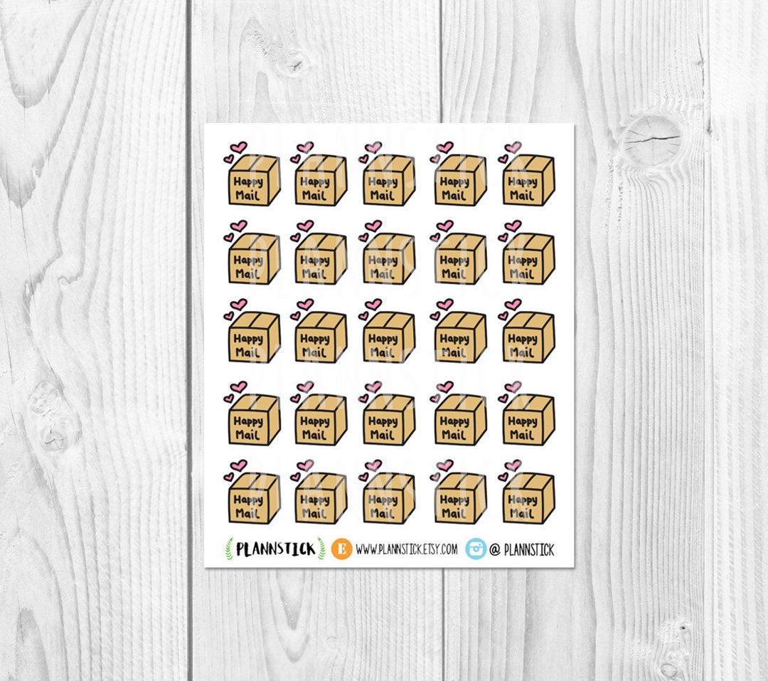 Happy Mail Package Planner Sticker - Kiss Cut, Calendar Stickers, Life ...