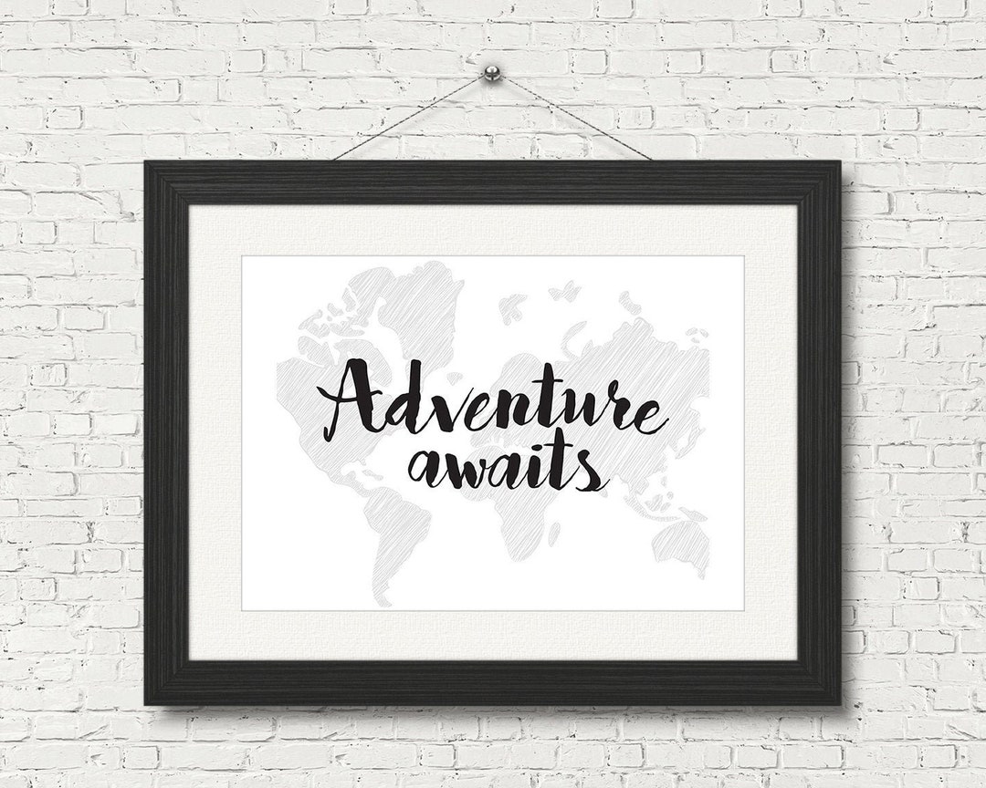 Adventure Awaits - Retro Map Downloadable Poster, Printable, Instant ...