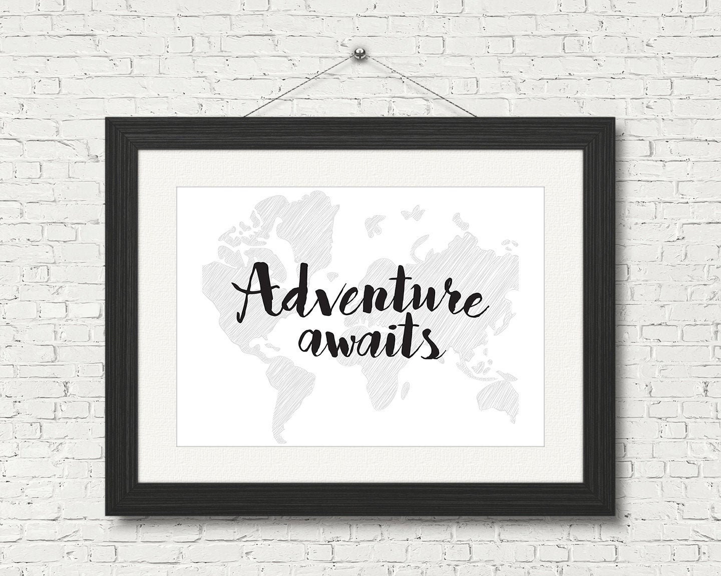 Adventure Awaits - Retro Map Downloadable Poster, Printable, Instant ...
