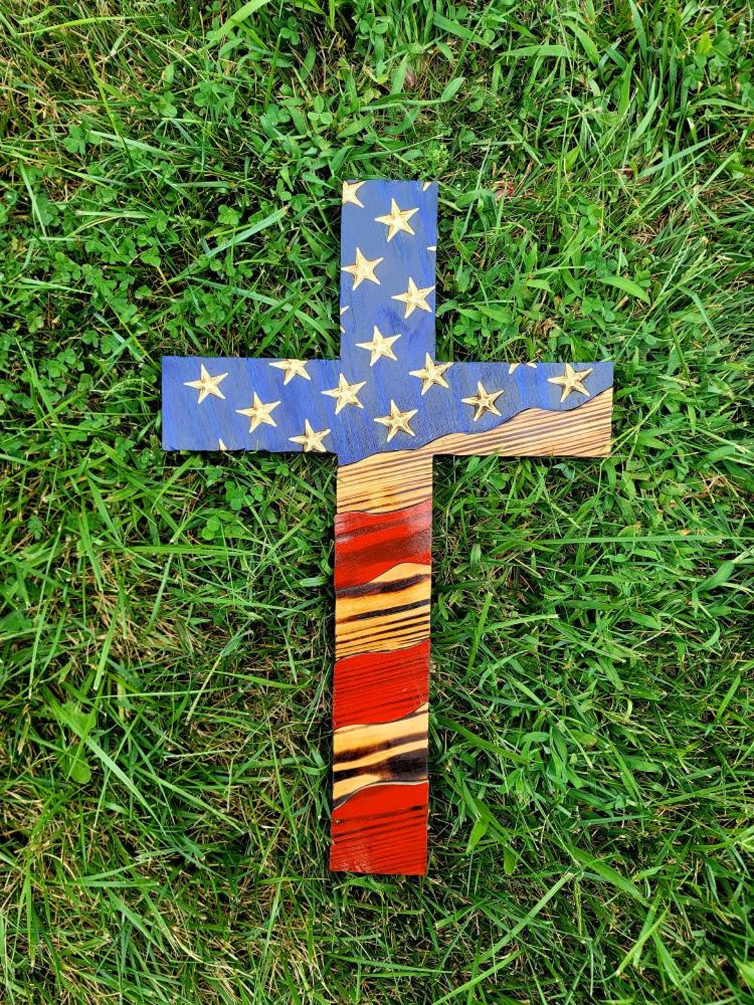 Wavy Flag Cross - Etsy