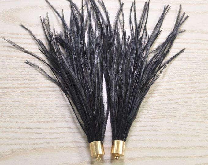 Feather Tassels2pc Turquoise Blue Ostrich Feather Tassels | Etsy