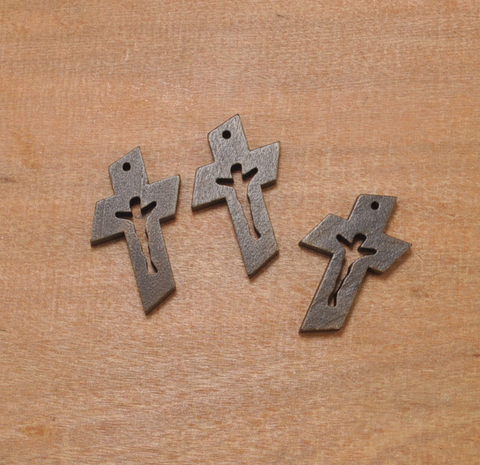 Dark Brown Wood Cross Craft20pcs Wood Hollow Out Cross Charm - Etsy
