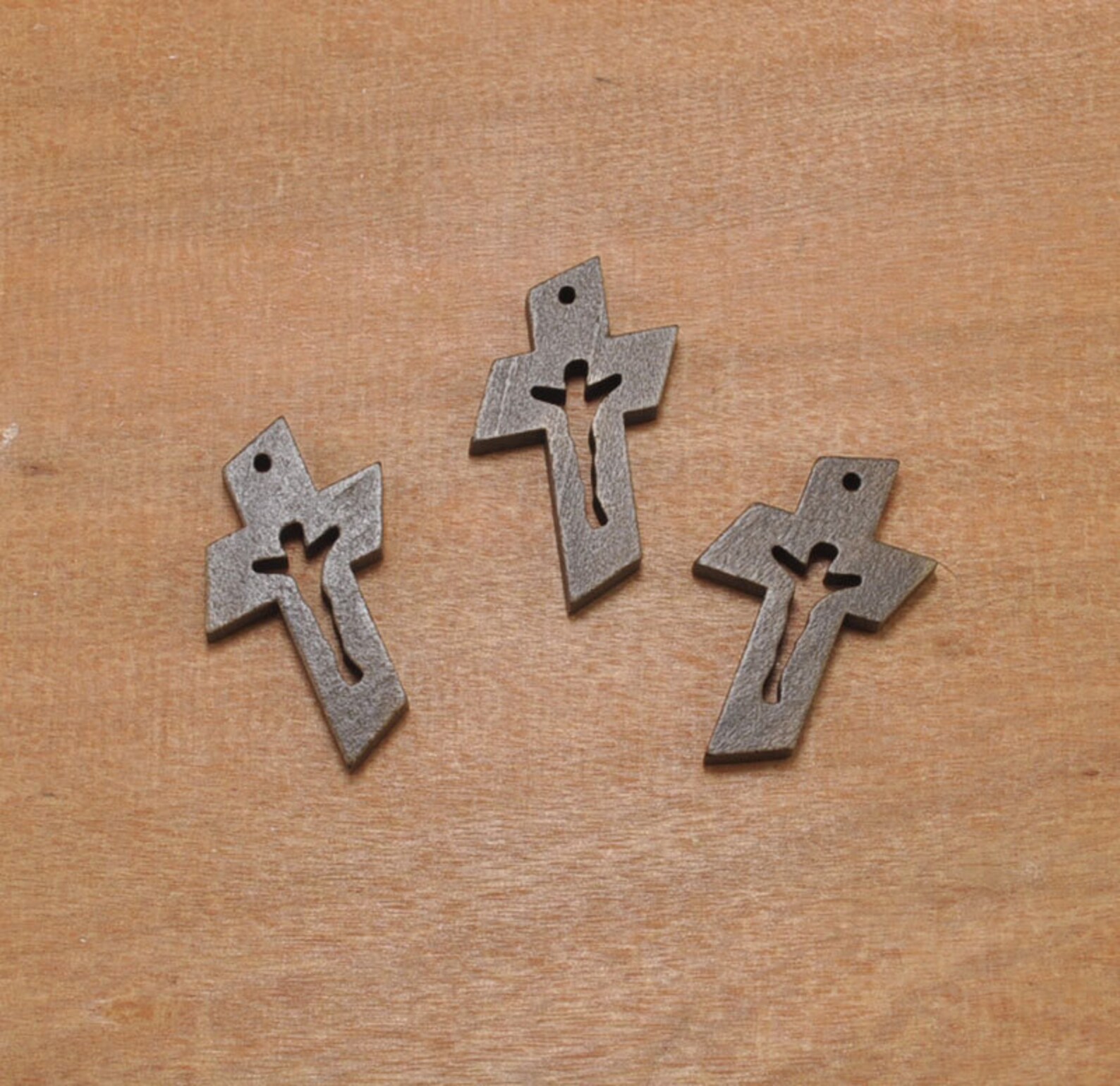 Dark Brown Wood Cross Craft20pcs Wood Hollow Out Cross Charm - Etsy