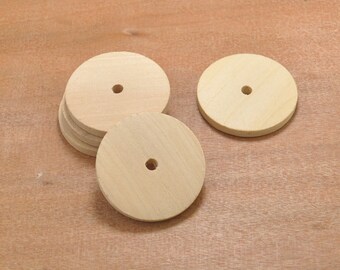 10pcs 30mm Natural Round Flat Wood Connector,wood Beads,wood Circles ...