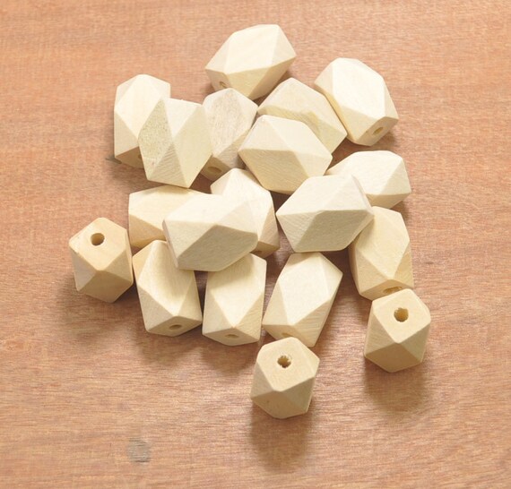 20pcs Geometric Figure Solid Faceted Cube Wooden Bead - Etsy