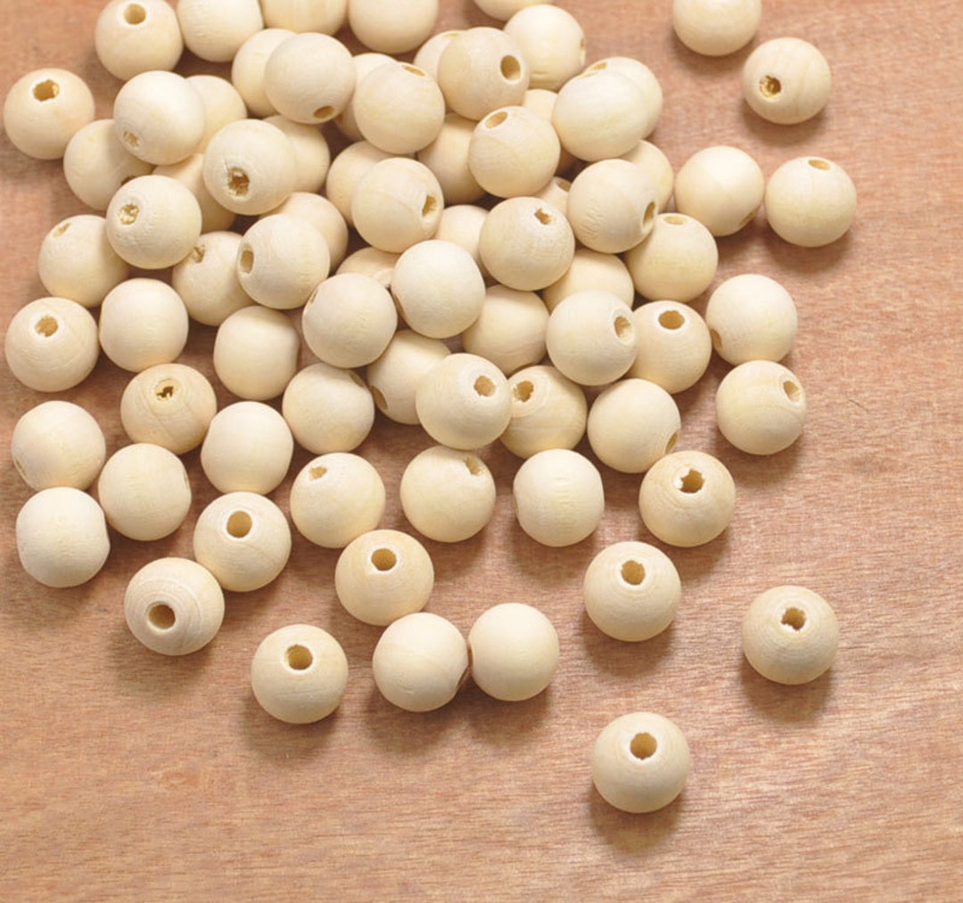 Mini Round Wood Beads,100pcs Small Unfinished Spacer Beads 10mm,wooden ...