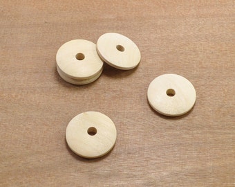 10pcs 30mm Natural Round Flat Wood Connector,wood Beads,wood Circles ...