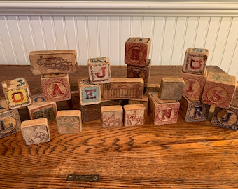 Vintage wood blocks | Etsy