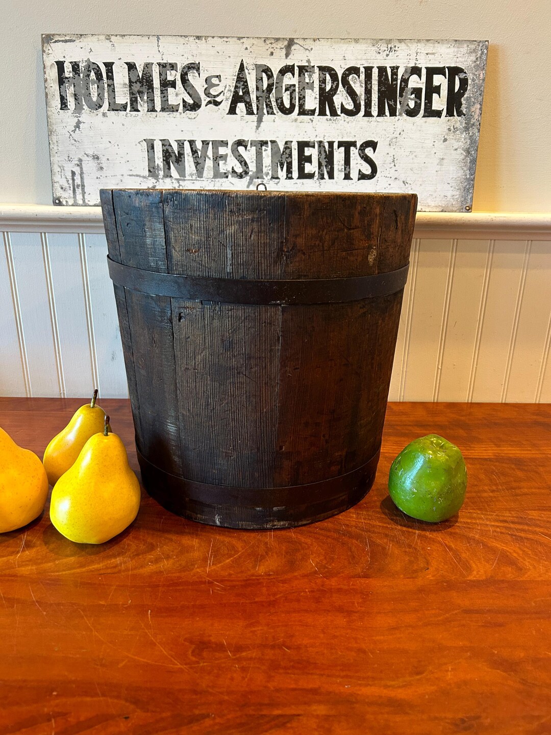 Wooden Bucket Stave Primitive Bucket Sap Bucket Sugar Bucket Original ...