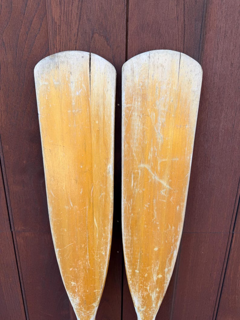Vintage Wooden Oars 60” Pair Chippy Varnish Coastal Decor - Etsy